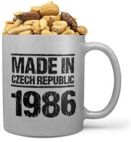 Hrnek Made In (rok: 1986, Náplň hrníčku: Směs slaných oříšků)