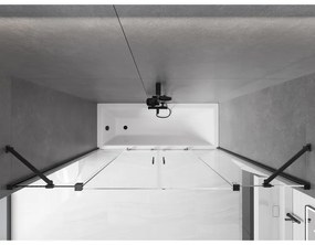 Mexen Velar Duo, 2-křídlová posuvná vanová zástěna 180 x 150 cm, 8mm čiré sklo, černý matný profil, 896-180-000-02-70