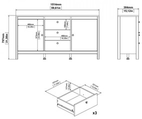 Komoda Real IV, bílá