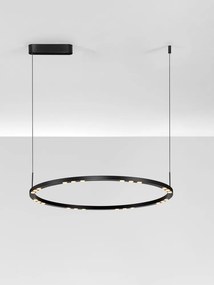 Matně černé hliníkové LED stmívatelné závěsné svítidlo ø 80 cm Lunette – Nova Luce
