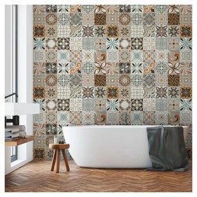 Sada 30 nástěnných samolepek Ambiance Wall Decal Cement Tiles Bali, 15 x 15 cm