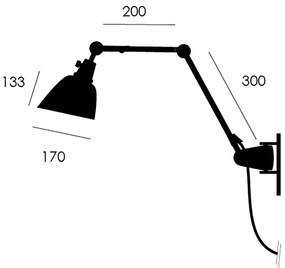 midgard modulární nástěnné svítidlo TYP 505 75cm černé