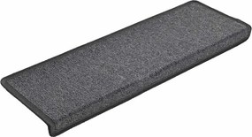 Schodové rohože 15 ks 65 x 21 x 4 cm tmavě šedé s obdélníkovým okrajem 134568