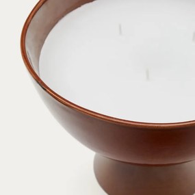 OnaDnes -20% Hnědá keramická svíčka Kave Home Sapira 980 g