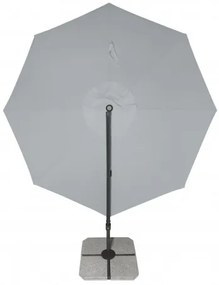 Velký zahradní slunečník s boční tyčí Derby RAVENNA 4 m- světle šedý