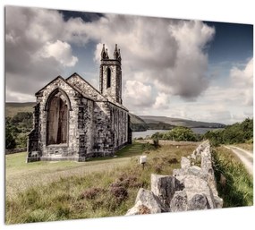 Skleněný obraz - Irský kostel (70x50 cm)