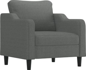 Křeslo s podnožkou tmavě šedé 60 cm textil 3201128