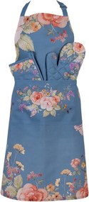 Modrá bavlněná chňapka - rukavice Flower & Fiesta - 18*30 cm