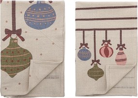 Bavlněné utěrky v sadě 2 ks s vánočním motivem 71x45 cm Ornamentia – Bloomingville