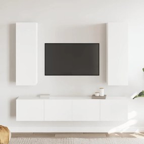 4dílný set TV skříněk bílý kompozitní dřevo 3078666