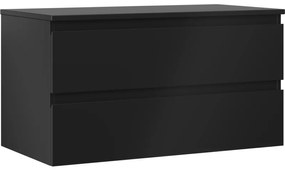 Mexen Orio koupelnová skříňka pod umyvadlo 90 cm s deskou, 2 zásuvky, černá mat - 91A10-09047-2-BFFC71