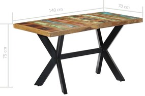 Jídelní stůl Salco - masivní recyklované dřevo | 140x70x75 cm