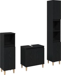 Sada koupelnového nábytku 3 ks Černý dub 30 x 30 x 180 cm 3333088