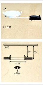 Paulmann 92061 - LED/6W IP44 Koupelnové podhledové svítidlo QUALITY LINE 230V