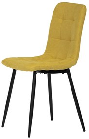 Jídelní židle CT-281 YEL2 látka žlutá, kov černý mat