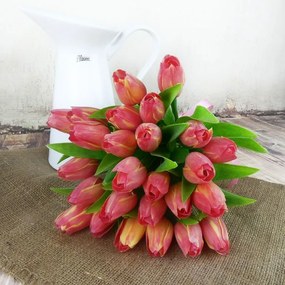 Umělé tulipány č. 25- žluto- červené