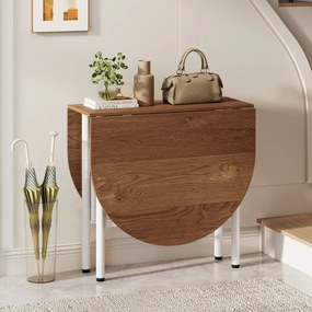 Costway Skládací jídelní stůl pro 6-8 osob Prostorově úsporný Oválný Natural