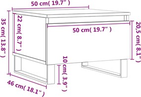 vidaXL Konferenční stolek 50 x 46 x 35 cm kompozitní dřevo [830878] Barva: dub sonoma