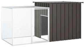 Klec pro kuřata antracitová 200 x 91 x 100 cm pozinkovaná ocel 171544