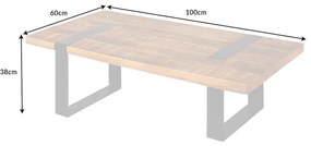 Massive home | Konferenční stolek IRON CRAFT 100 CM přírodní masiv mango