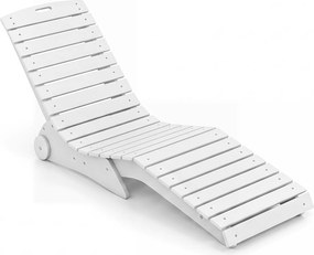 Costway Lehátko z HDPE Ergonomické zahradní lehátko ve tvaru S Plážové lehátko