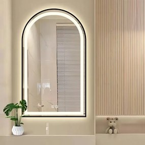 Tutumi Tutumi, LED zrcadlo 60x100cm s černým rámem, HOM-06504