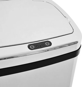 HOMCOM Automatický odpadkový koš se senzorem Odpadkový koš kuchyňský nerez 50/68L Stříbrná (50L) | Aosom