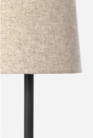 Černá/béžová kovová stolní lampa s textilním stínidlem (výška 60 cm) Assam – Bizzotto
