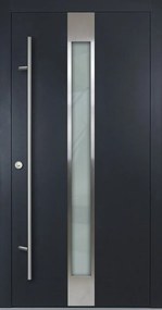 Vchodové dveře s ocelovým opláštěním FM Turen model DS05 Orientace dveří: Levé, otevírání dovnitř, Dekor: Antracit, Standardní rozměr dveří včetně rámu: 100 cm x 220 cm - vnější rozměr rámu