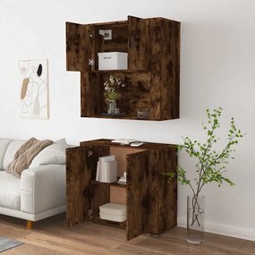Skříň highboard kouřový dub kompozitní dřevo 3185356