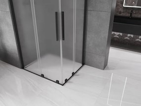 Mexen Velar Duo, sprchový kout s posuvnými dveřmi 100 x 90 cm, 8mm sklo námraza, černá matná, 871-100-090-32-70