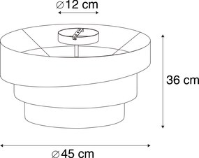 Moderní stropní svítidlo hnědé 45 cm 3-světlo - Drum Trio