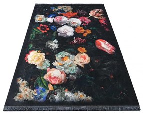 Protiskluzový koberec s okouzlujícím květinovým motivem Šířka: 80 cm | Délka: 150 cm