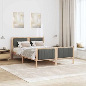 Rám postele s čelo hnědá a tmavě šedá 140 x 200 cm 3394319