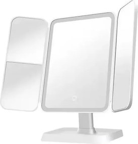 Kosmetické zrcátko NZ-911 s LED svícením a 360° otáčením - bílé