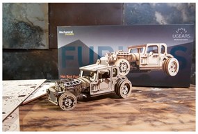 Ugears 3D dřevěné mechanické puzzle The Hot Rod Furious