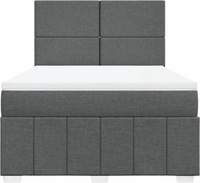 Box spring postel s matrací tmavě šedá 140x200 cm textil 3293985