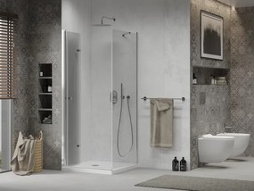 Mexen Lima sprchový kout 80x80cm, 6mm sklo, chromový profil - čiré sklo + Slim sprchová vanička - 856-080-080-00-00-4010
