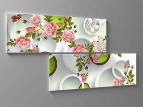 Liox 3D obraz květy růže Rozměr: 160 x 80 cm