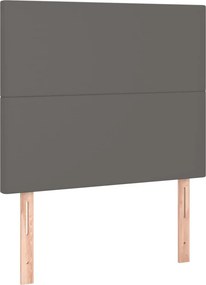 Box spring postel s matrací a LED šedá 120x200 cm umělá kůže 3135817