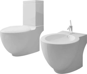 vidaXL Keramické WC a bidet bílé [270566]