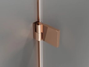 Mexen Lunar-B L výklopný sprchový kout pravý 70 x 70 cm, čiré sklo, růžové zlato, 832L-070-070-60-00-P