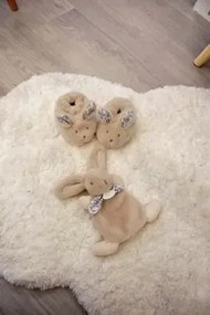 Doudou Dárková sada béžová Plyšový zajíček a botičky / od 0 měsíců