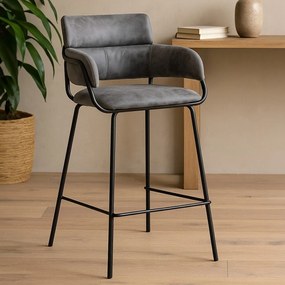 Černá/šedá čalouněná barová židle Tamzin – Premier Housewares