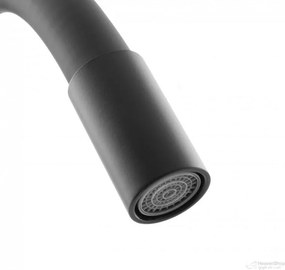 Gamma Flex 2000, stojánková dřezová baterie s flexibilním ramenem, černá matná, GMA-BFX-2000BK