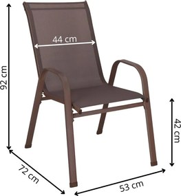 Set 2x Zahradní křeslo SPRINGOS MONZA GF0104 hnědé