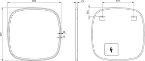 Sapho Sapho, BUTO zrcadlo s LED osvětlením 80x80cm, BU080