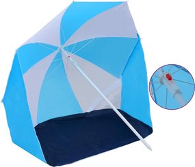 vidaXL Plážový slunečník modrobílý 180 cm textil [47807]