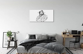 Obraz na skle Ježíš výkres 120x60 cm
