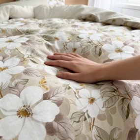 Ervi Bavlněné povlečení oboustranné - Tichá romance/béžové